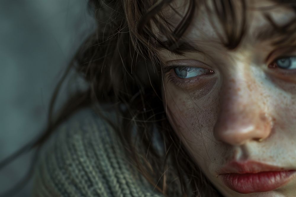 Alone Anxiety photography portrait freckle | Free Photo - rawpixel