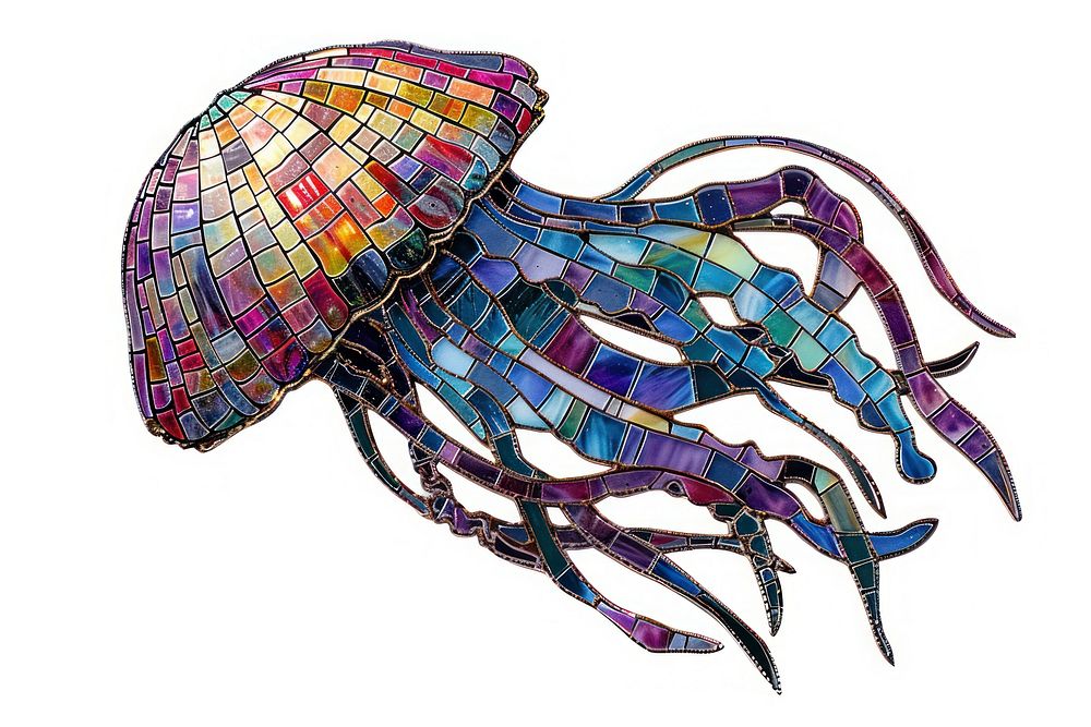 Mosaic tiles jellyfish animal nature | Premium Photo - rawpixel