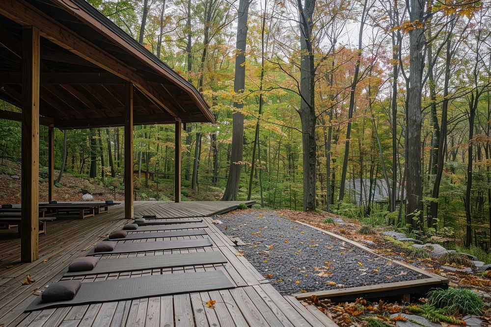Yoga retreat nestled nature architecture | Free Photo - rawpixel