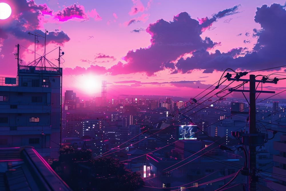 Rooftop cityscape sky architecture. | Premium Photo Illustration - rawpixel