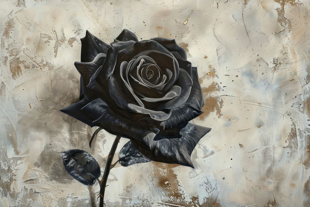 Black rosa painting backgrounds flower. | Premium Photo Illustration ...