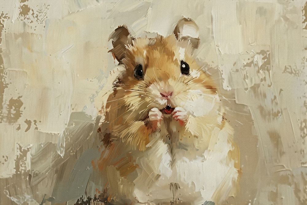 Hamster painting hamster rodent. | Free Photo Illustration - rawpixel