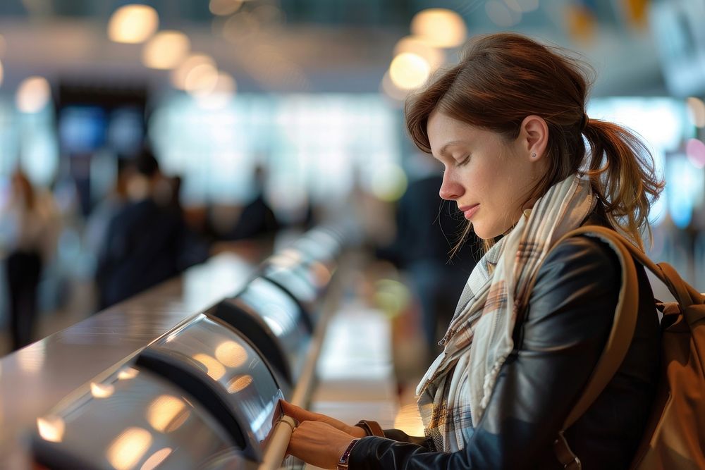 Businesswoman check-in counter airport photo | Free Photo - rawpixel