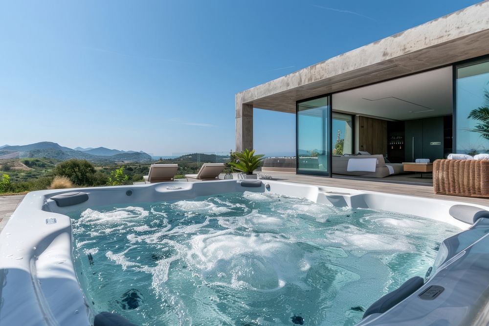 Luxury villa architecture building jacuzzi. | Free Photo - rawpixel