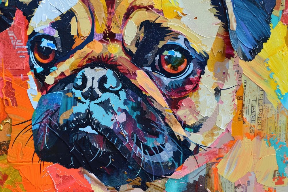 Pug art abstract painting. | Free Photo Illustration - rawpixel