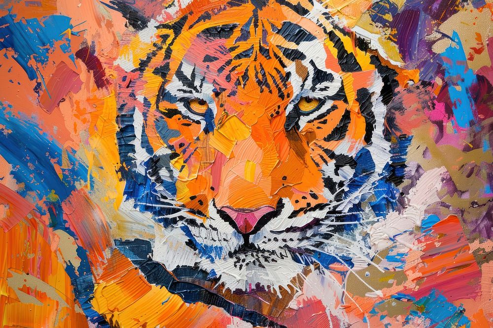 Tiger art abstract painting. | Free Photo Illustration - rawpixel