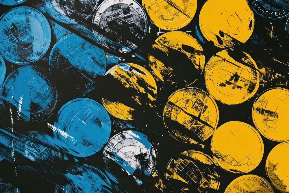 Silkscreen bag coins art backgrounds | Premium Photo Illustration ...