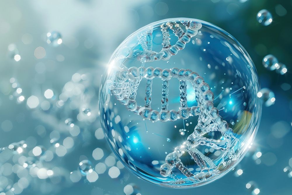 DNA bubble sphere liquid bubble. | Free Photo Illustration - rawpixel