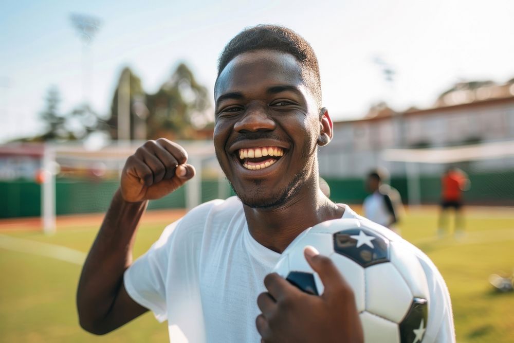 Man soccer player football laughing | Free Photo - rawpixel