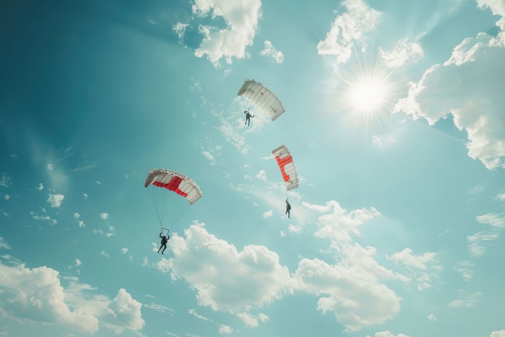 Skydiving team work outdoors sky | Free Photo - rawpixel