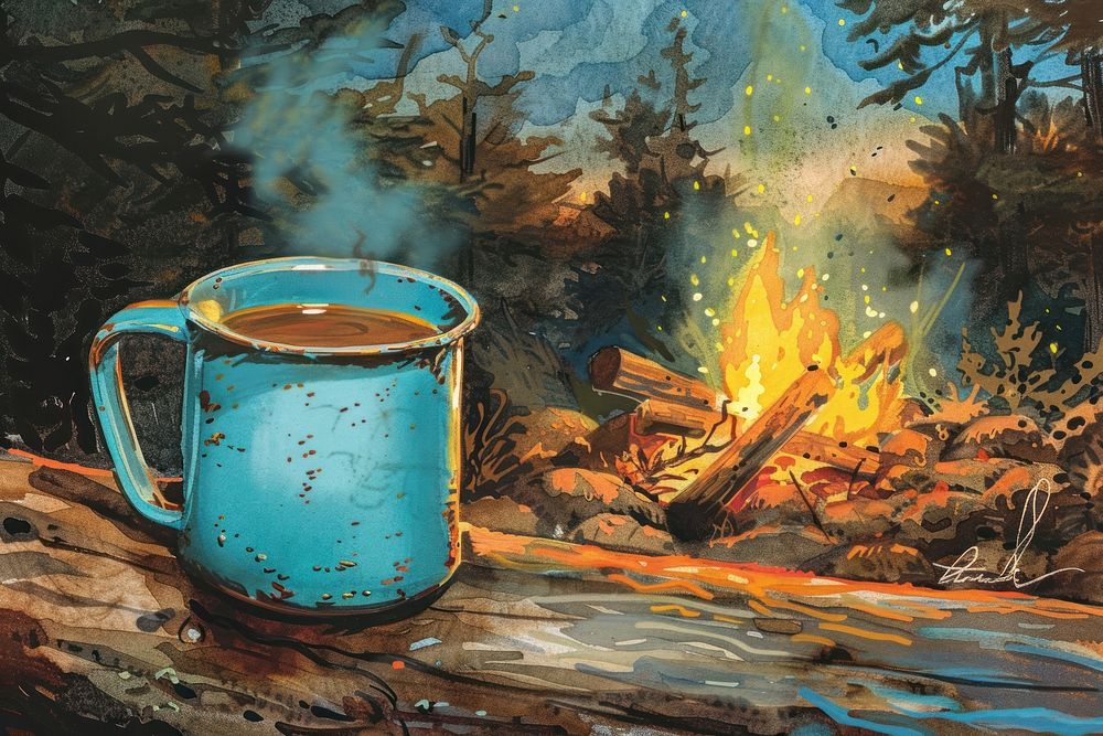 Fire cup painting outdoors. | Premium Photo Illustration - rawpixel