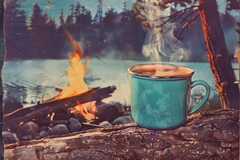 Coffee fire cup fireplace. | Premium Photo Illustration - rawpixel