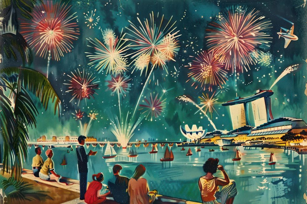 Fireworks painting outdoors art. | Free Photo Illustration - rawpixel