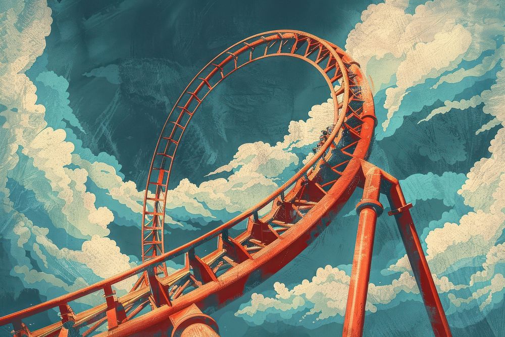 Coaster fun sky roller coaster. | Premium Photo Illustration - rawpixel