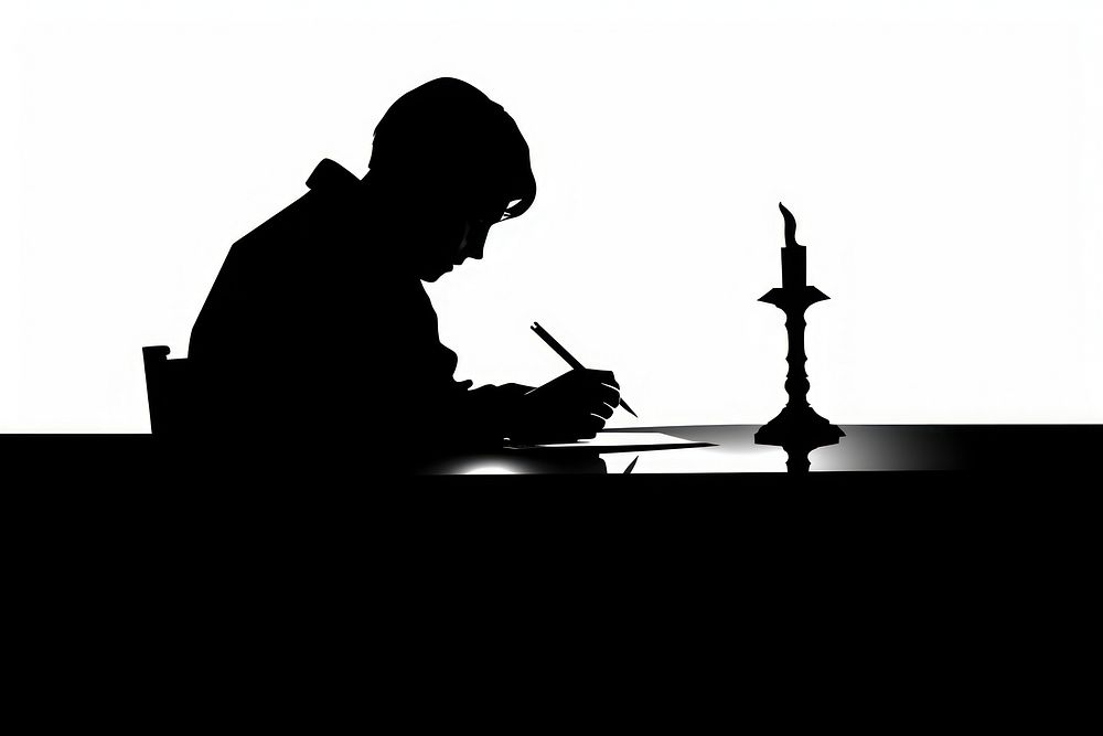 Writing silhouette clip art person | Free Photo Illustration - rawpixel