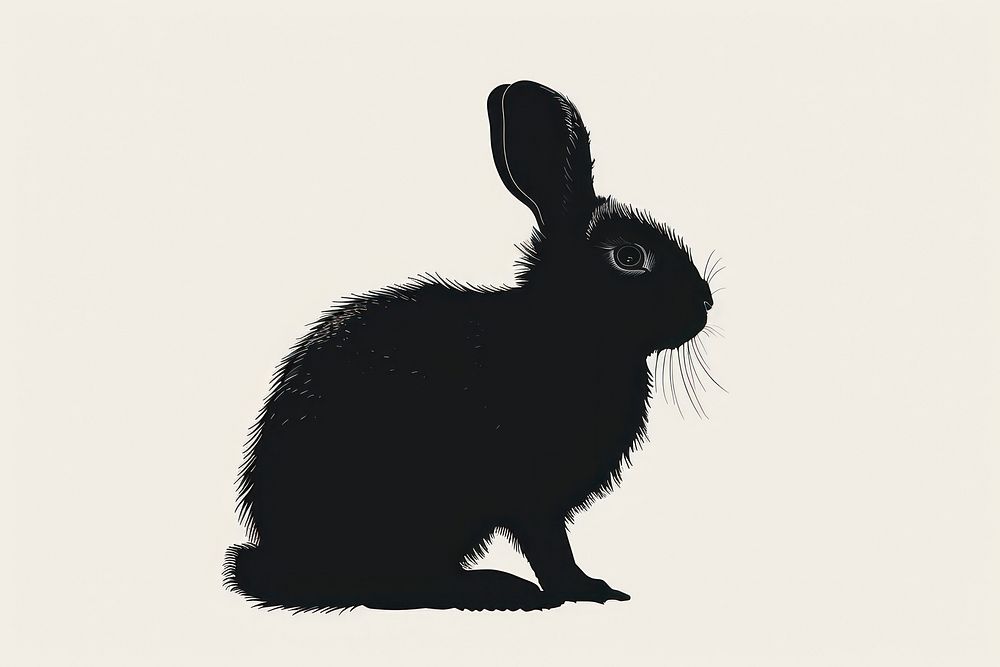 Bunny silhouette clip art animal | Free Photo Illustration - rawpixel