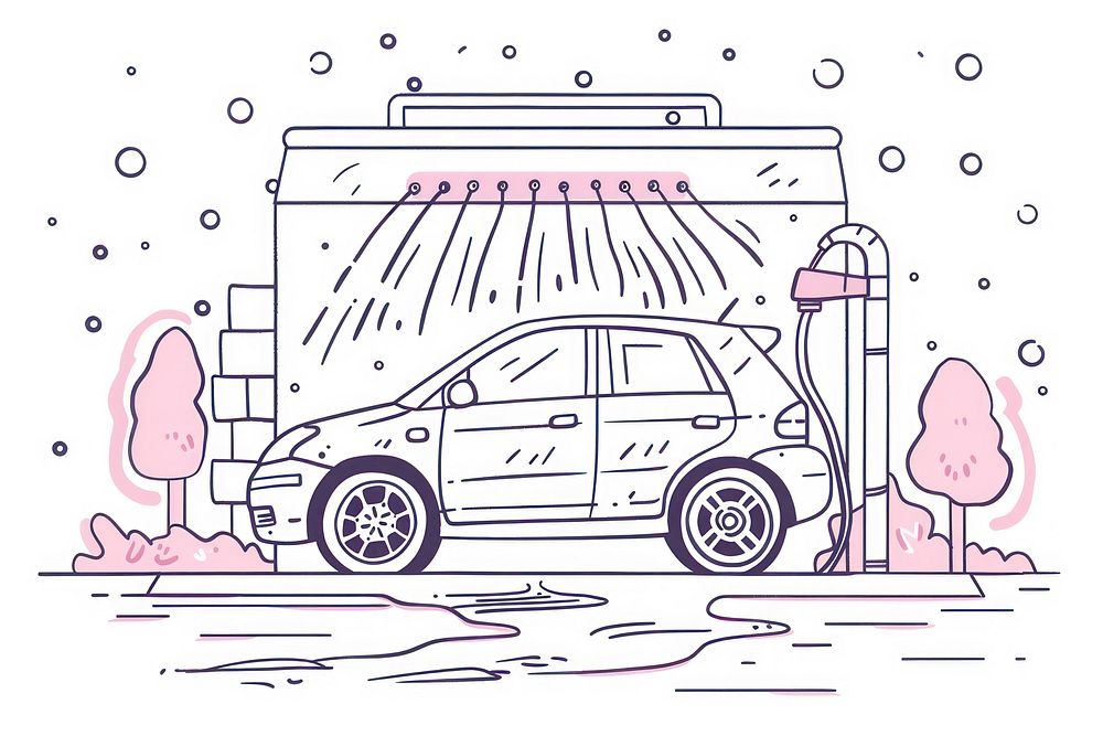 Car wash transportation illustrated automobile. | Free Photo ...
