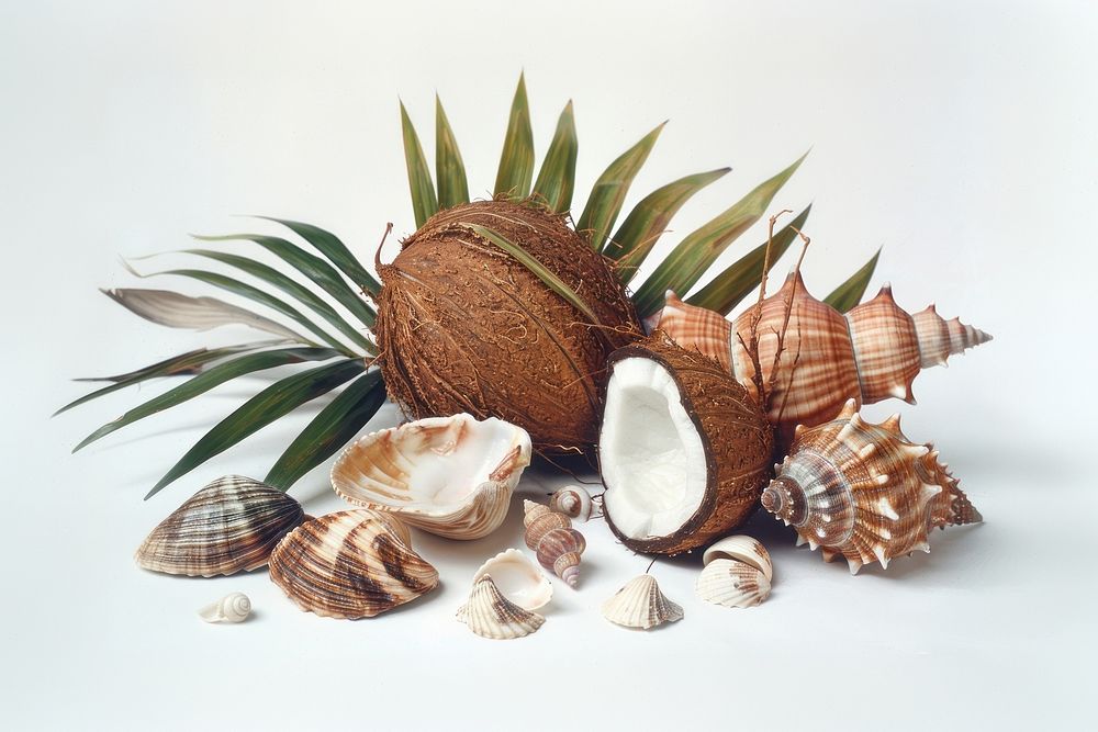 Coconut seashell coconut invertebrate. | Free Photo Illustration - rawpixel
