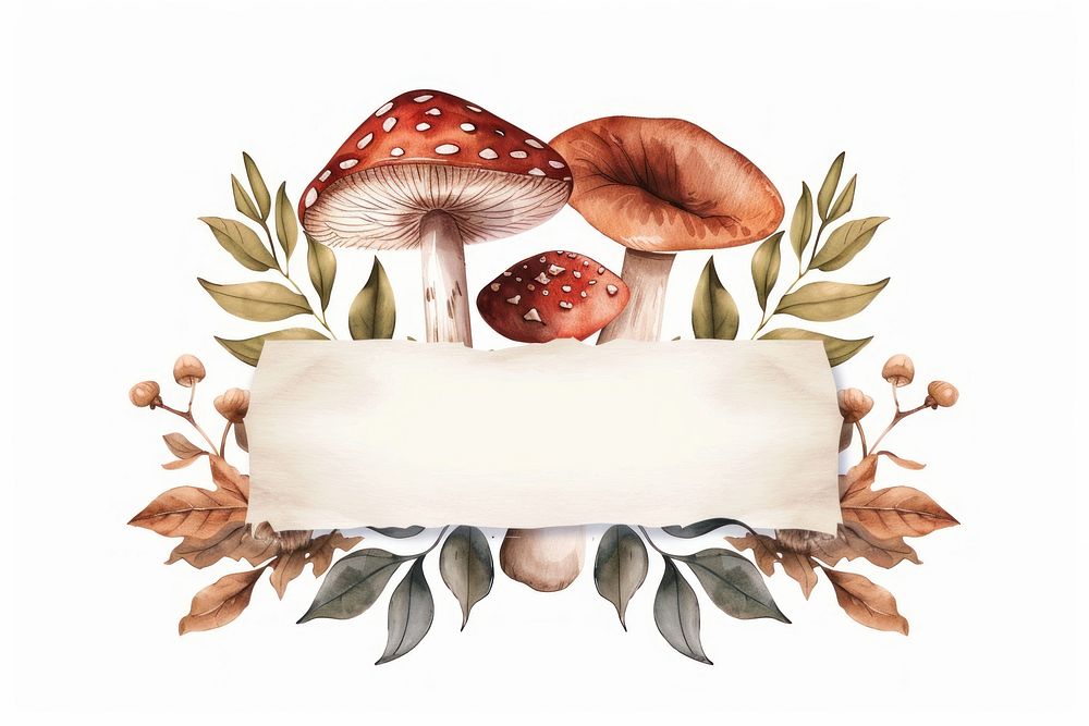 Ribbon mushroom banner fungus agaric | Free Photo Illustration - rawpixel