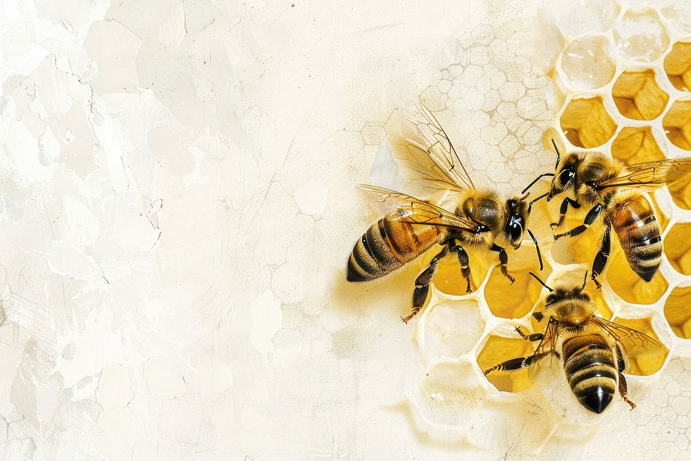 Bees hexagon invertebrate honeycomb andrena. | Free Photo Illustration ...