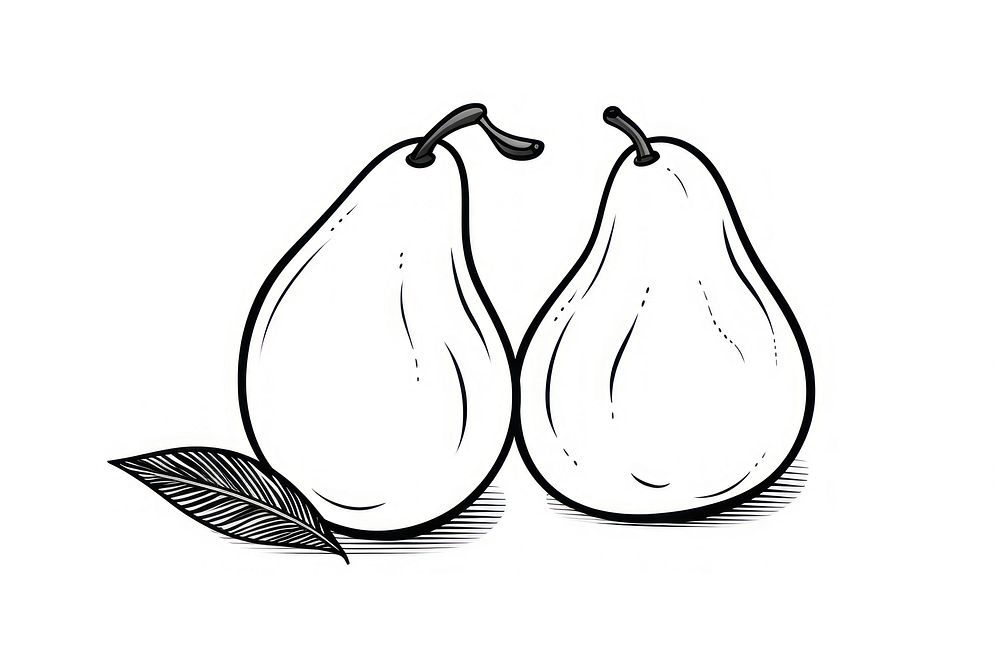 Pear illustrated produce drawing. | Free Photo Illustration - rawpixel