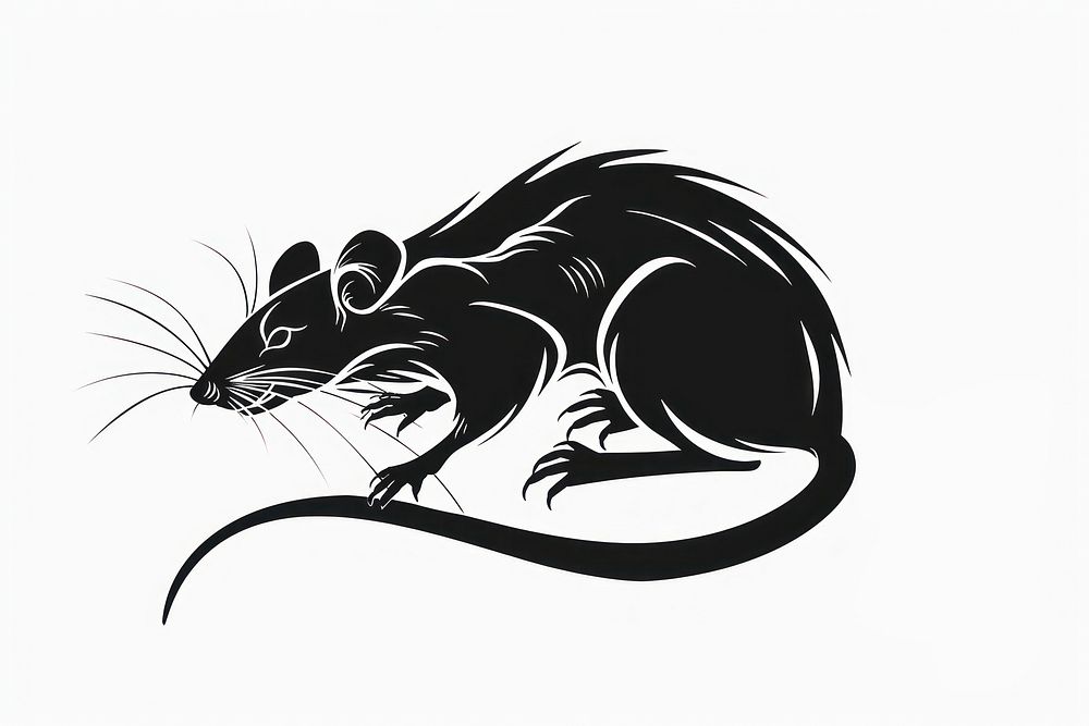 Rat stencil animal mammal. | Free Photo Illustration - rawpixel