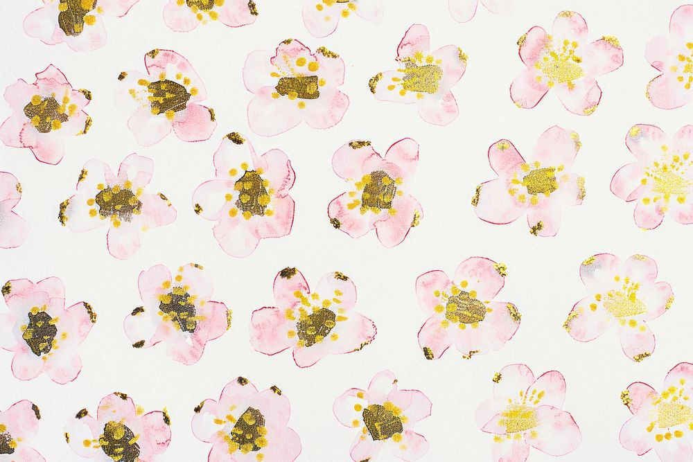 Cute pink flower pattern blossom | Free Photo Illustration - rawpixel