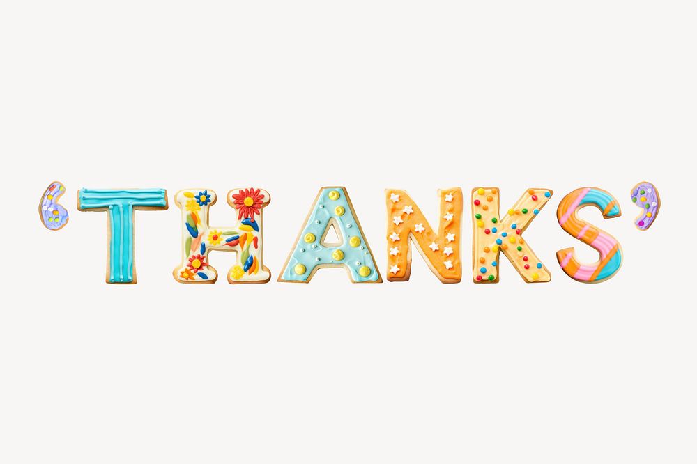 Thanks word cookie art alphabet | Premium Photo - rawpixel