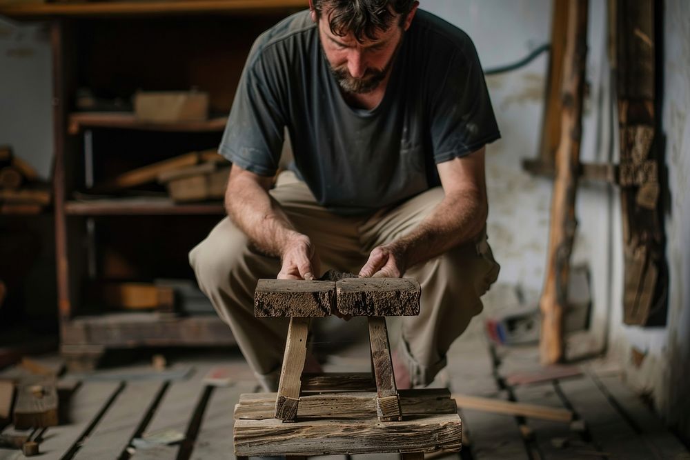 Man constructing stool hammer adult | Free Photo - rawpixel