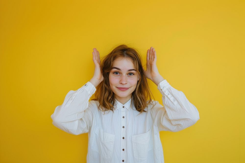 European woman apology hands portrait | Free Photo - rawpixel