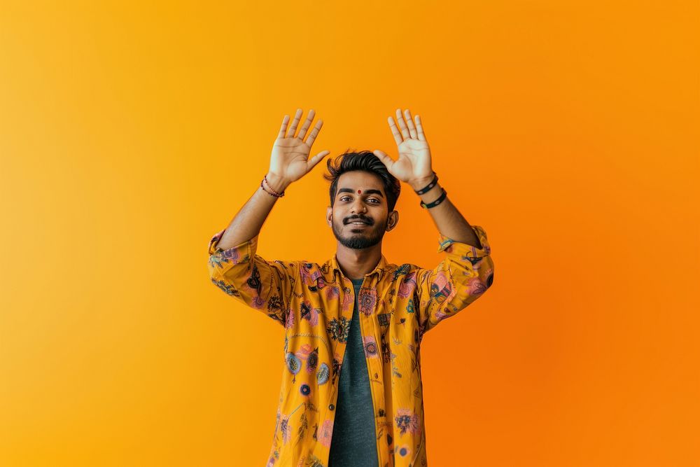 Indian man apology hands triumphant | Premium Photo - rawpixel