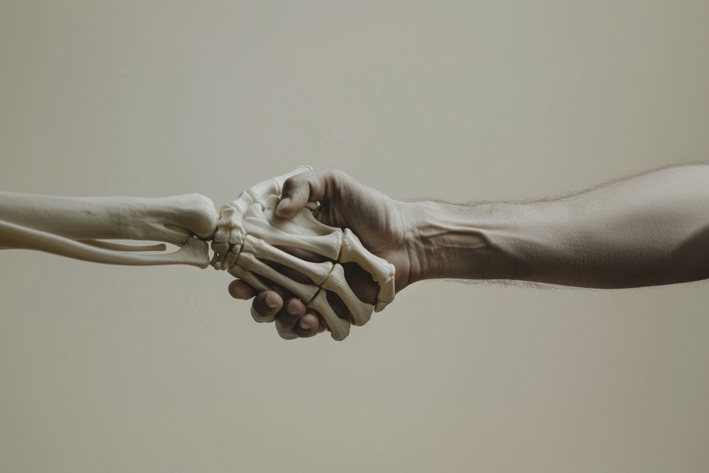 Skeleton hand shaking human person | Free Photo - rawpixel