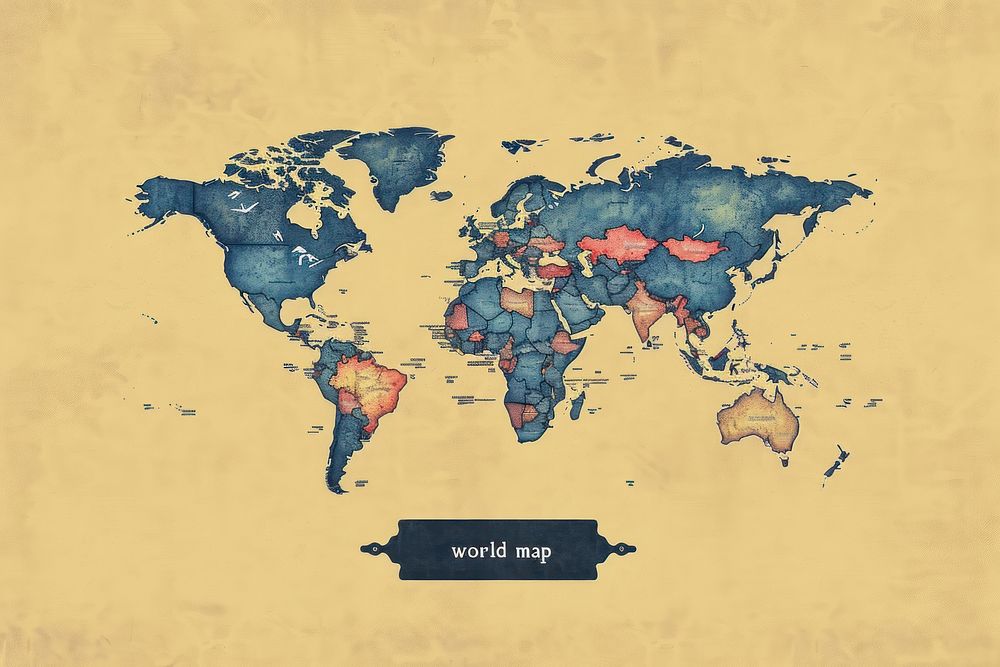 Illustration world map diagram animal | Free Photo Illustration - rawpixel