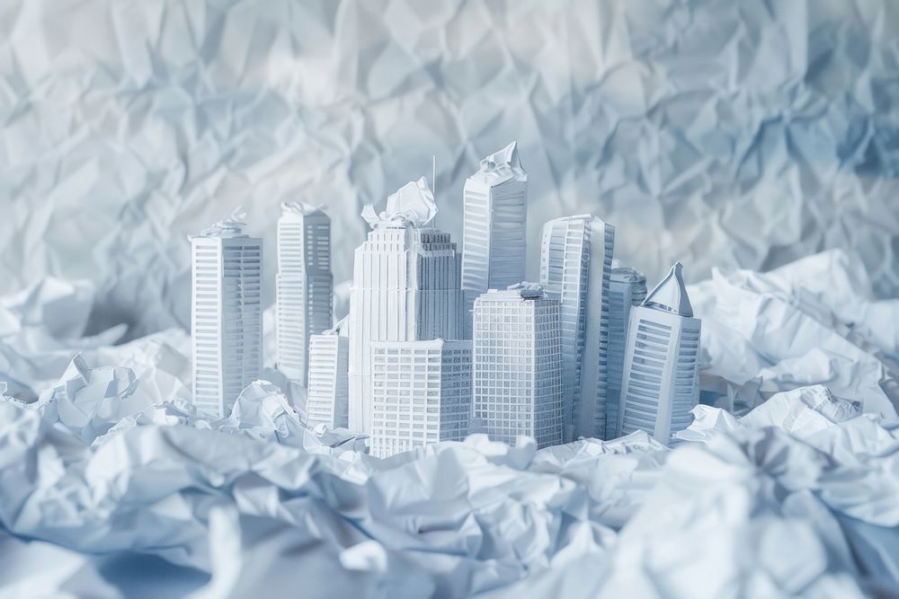 Buildings style crumpled paper architecture | Free Photo - rawpixel