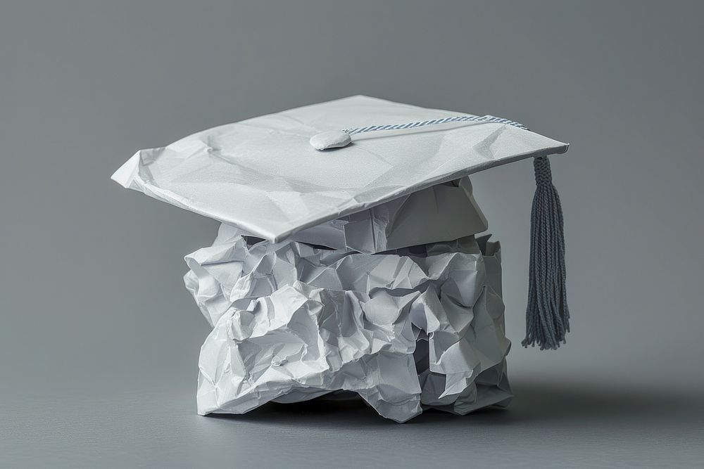 Graduation style crumpled paper origami | Free Photo - rawpixel