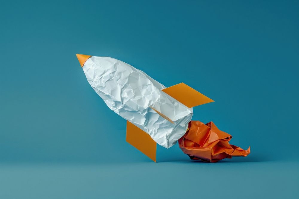 Rocket style crumpled paper origami | Premium Photo - rawpixel