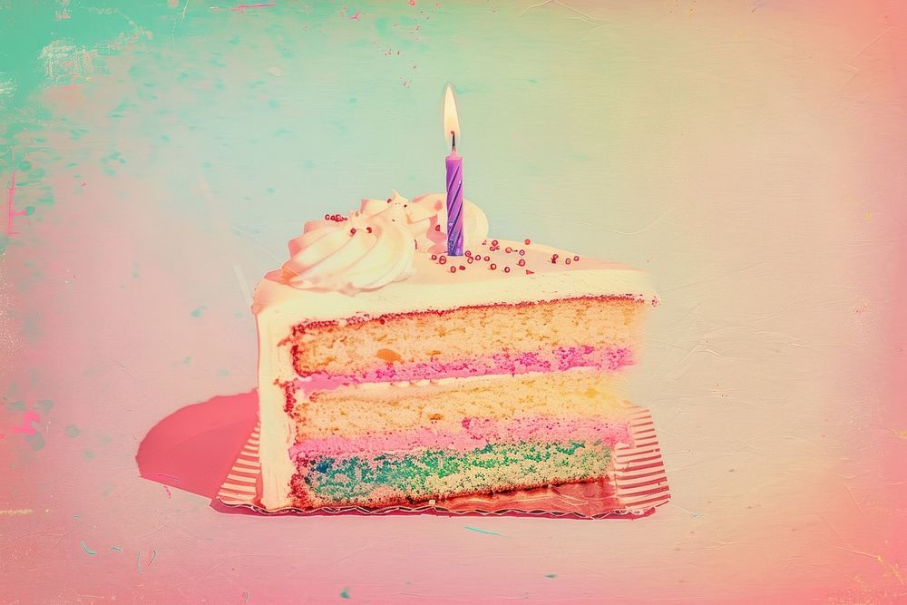 Retro collage birthday cake dessert | Free Photo Illustration - rawpixel