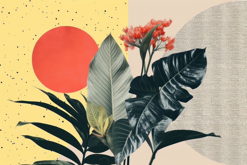 Retro collage tropical plant art | Free Photo Illustration - rawpixel