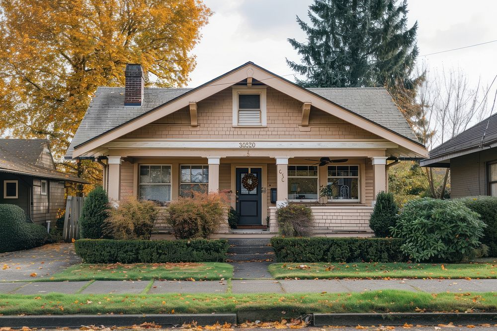 Beige siding house exterior architecture | Free Photo - rawpixel