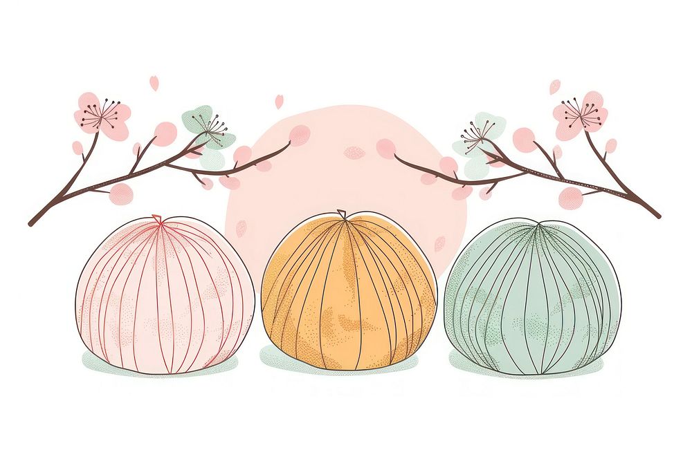 Wagashi flat illustration art illustrated | Free Photo Illustration ...