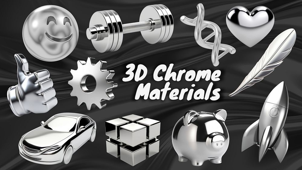 3d chrome material design element | Free Photo - rawpixel