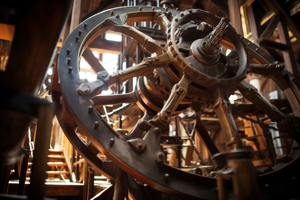 Windmill Zaanse Schans intricate gears | Free Photo - rawpixel