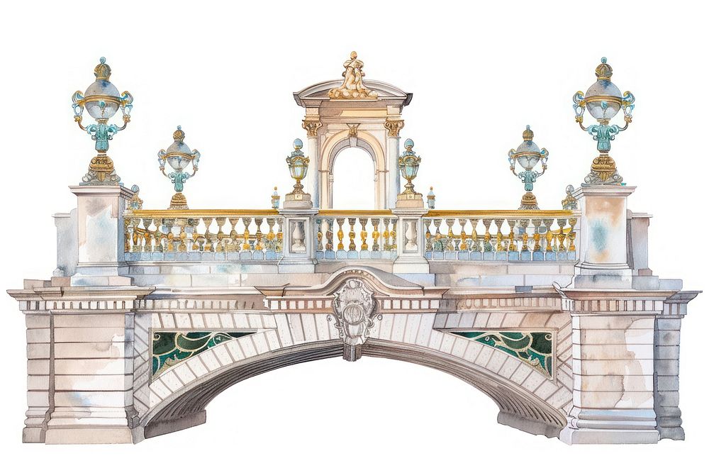 Pont Alexandre illustration bridge architectural. | Free Photo ...
