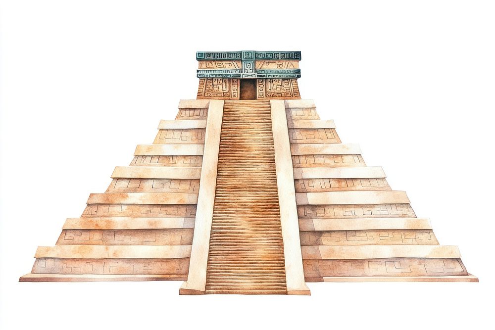 Mayan Pyramid architecture illustration pyramid. | Free Photo ...
