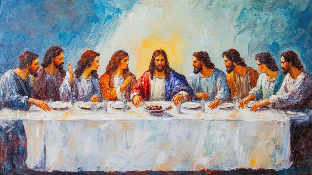 Jesus Last Supper painting supper | Free Photo Illustration - rawpixel