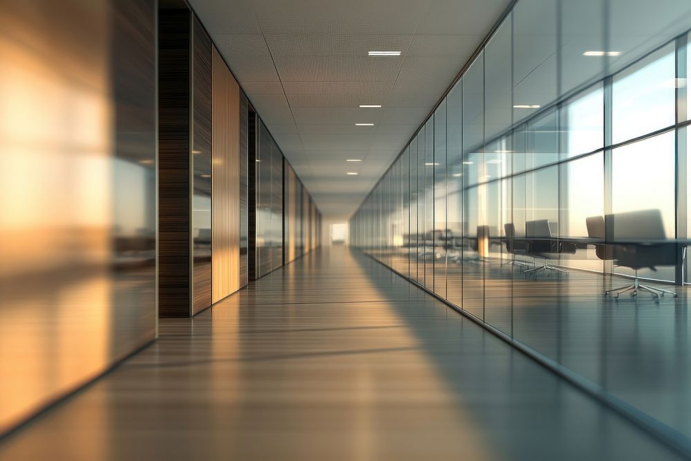 Modern glass office hallway design. | Free Photo - rawpixel