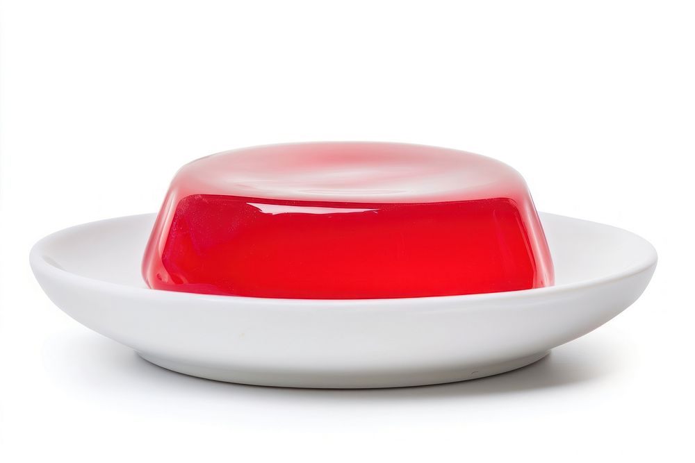 Strawberry gelatin jelly plate white | Free Photo - rawpixel