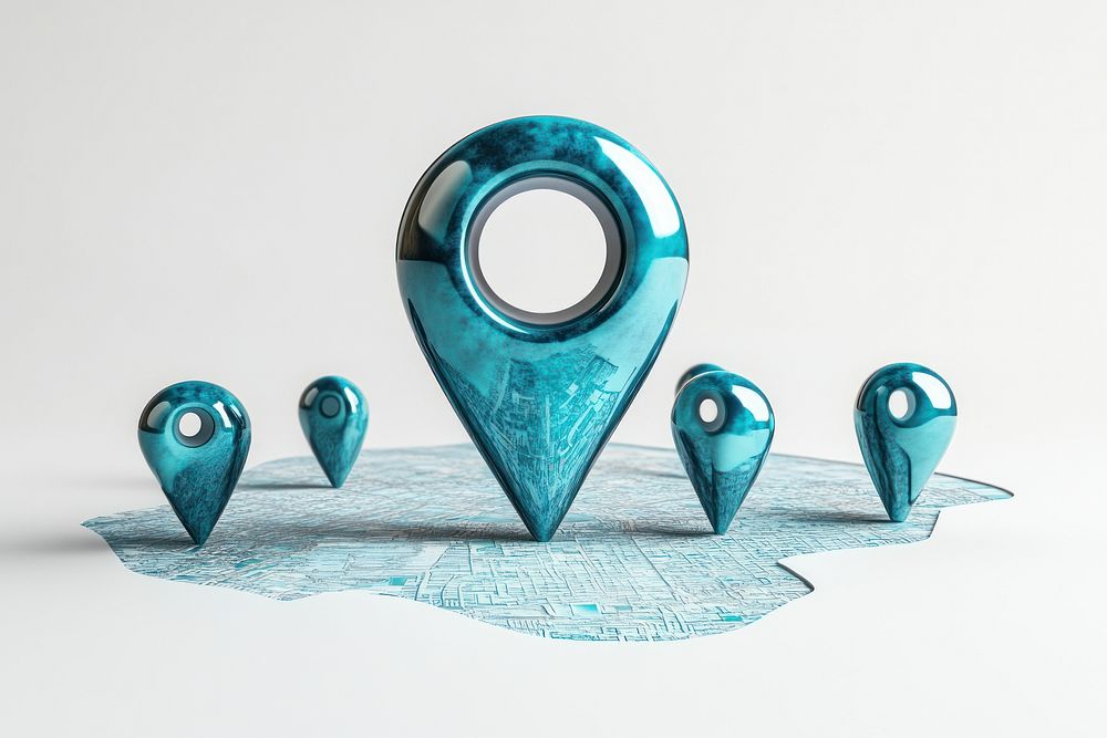 Location pin illustration design blue. | Free Photo Illustration - rawpixel
