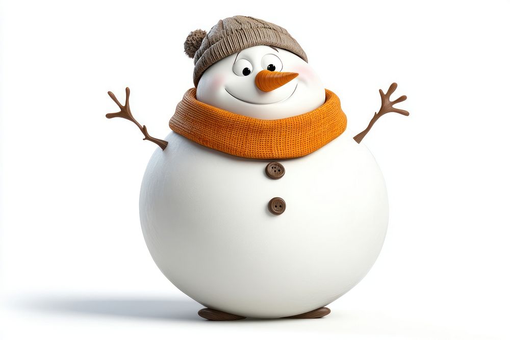 Chubby snowman illustration winter accessories. | Free Photo Illustration - rawpixel
