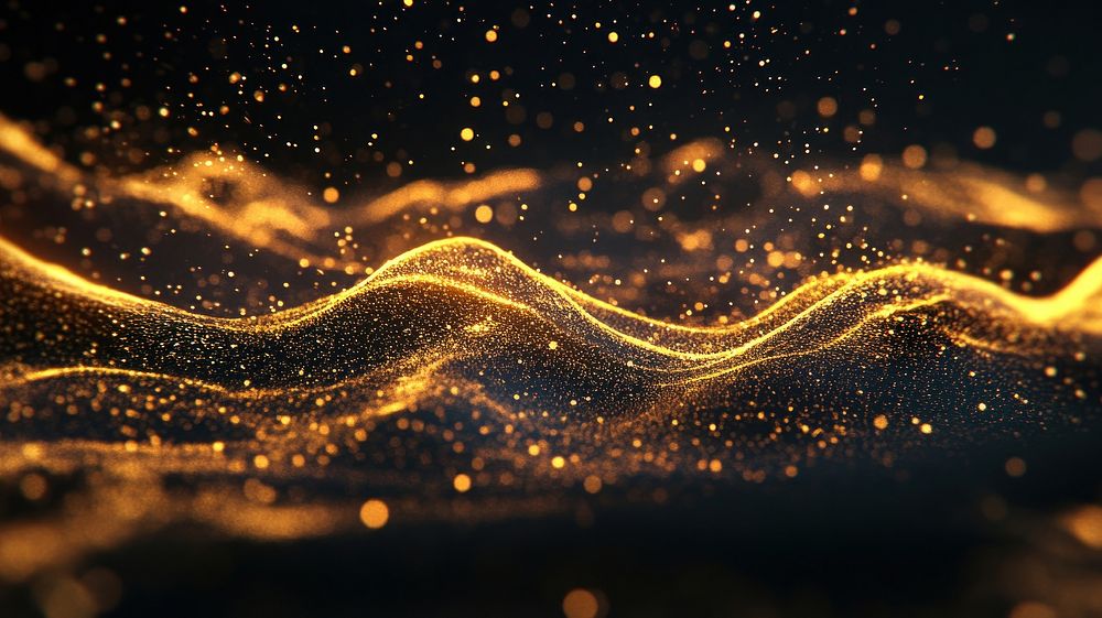 Golden wave light black background | Free Photo Illustration - rawpixel
